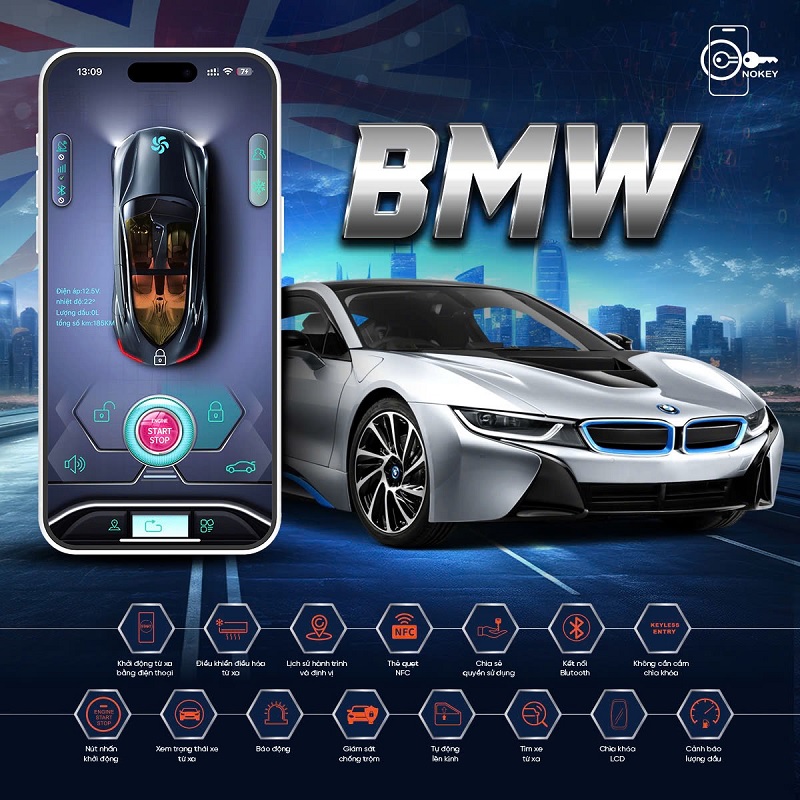 Ứng dụng quản lý xe ô tô BMW - Nokey